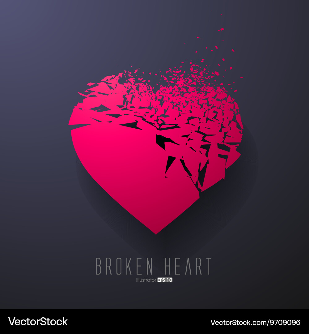Broken heart graphics Royalty Free Vector Image