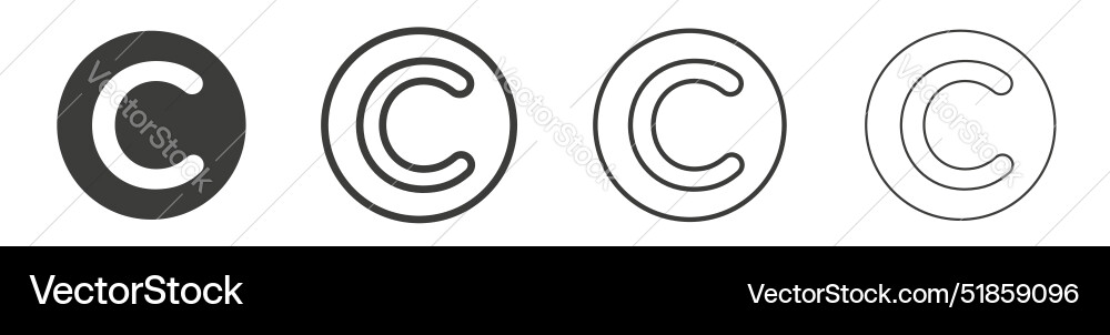 Copyright icon set trademark c reserved Royalty Free Vector