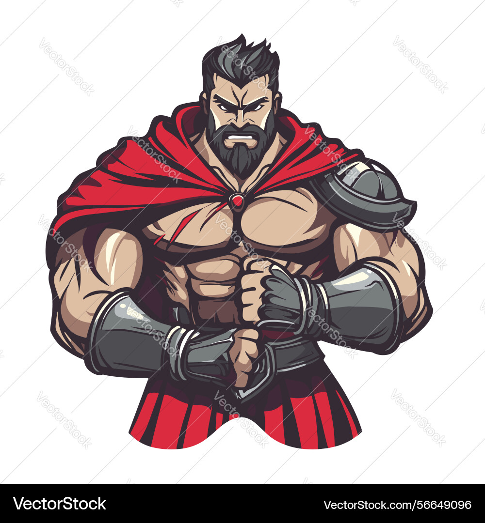 Dynamic esports logo with strong warrior Vector Image