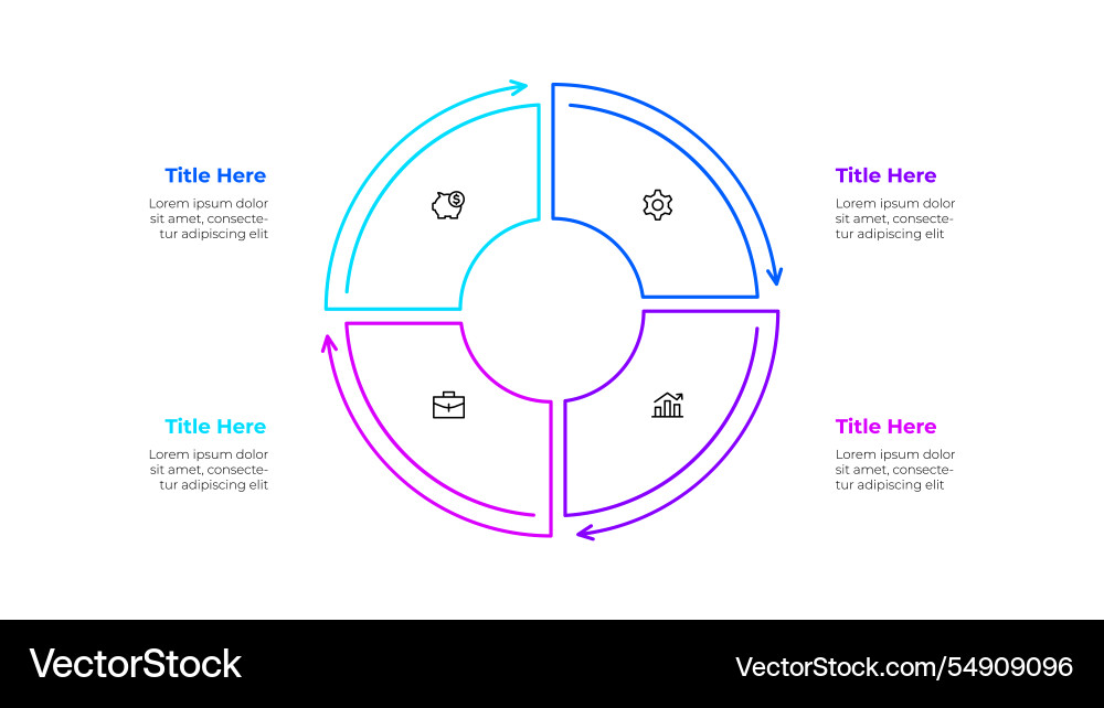Four Part Business Cycle Diagram Royalty Free Vector Image