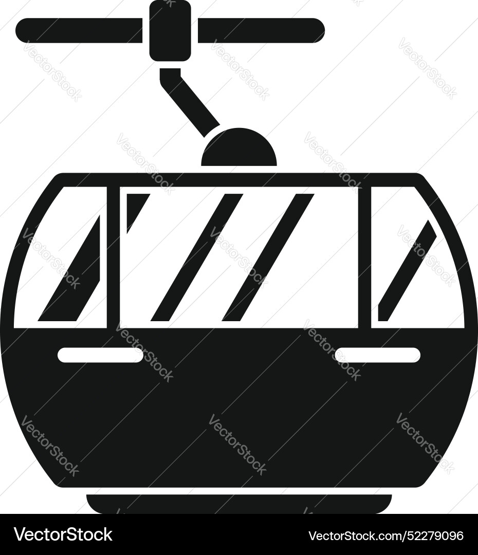 Funicular cabin moving upwards on cableway Vector Image