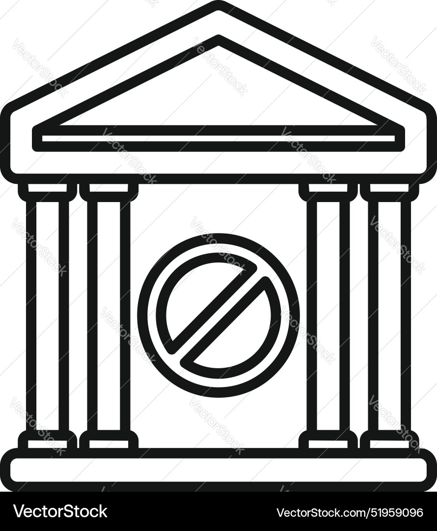 Government building with stop sign denying public Vector Image