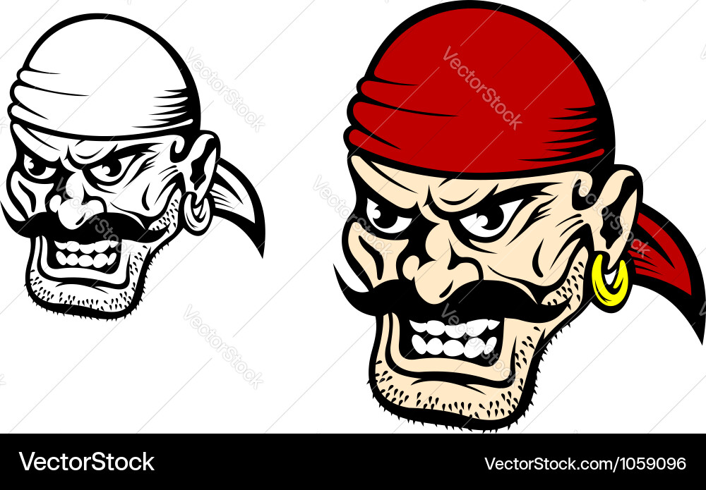 Pirate captain cartoon Royalty Free Vector Image