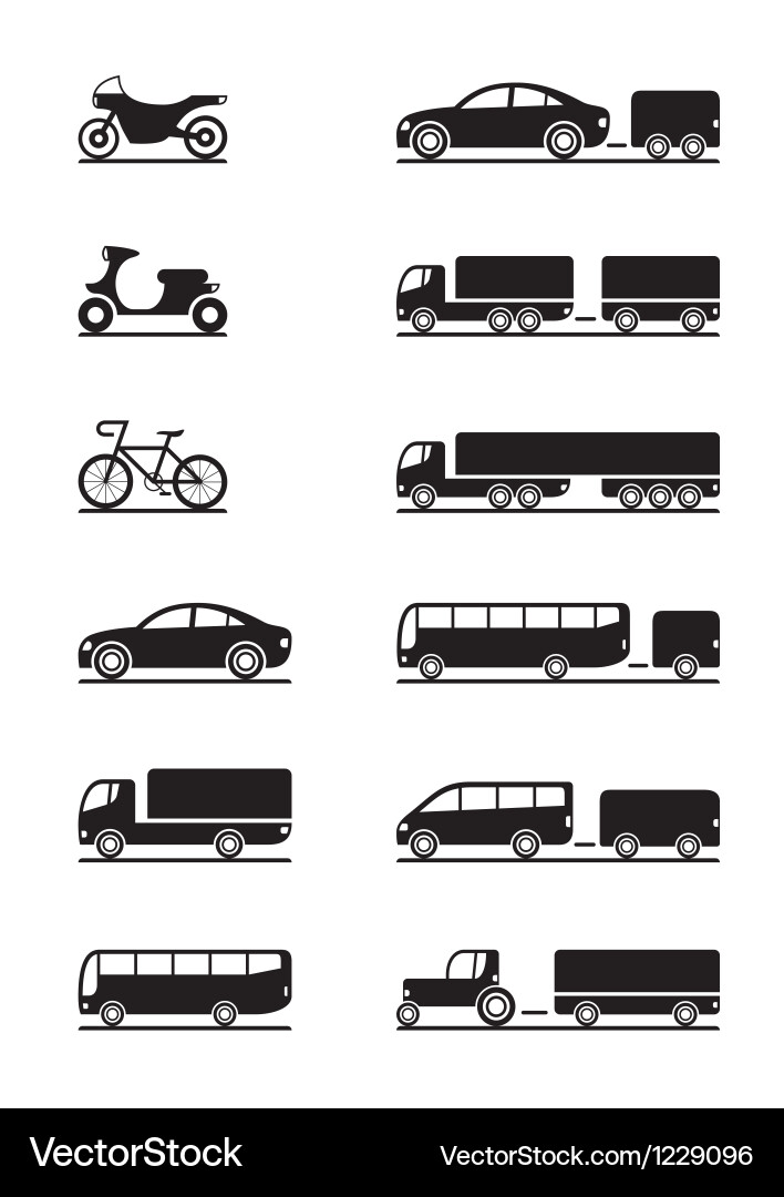 Road vehicles icon set Royalty Free Vector Image