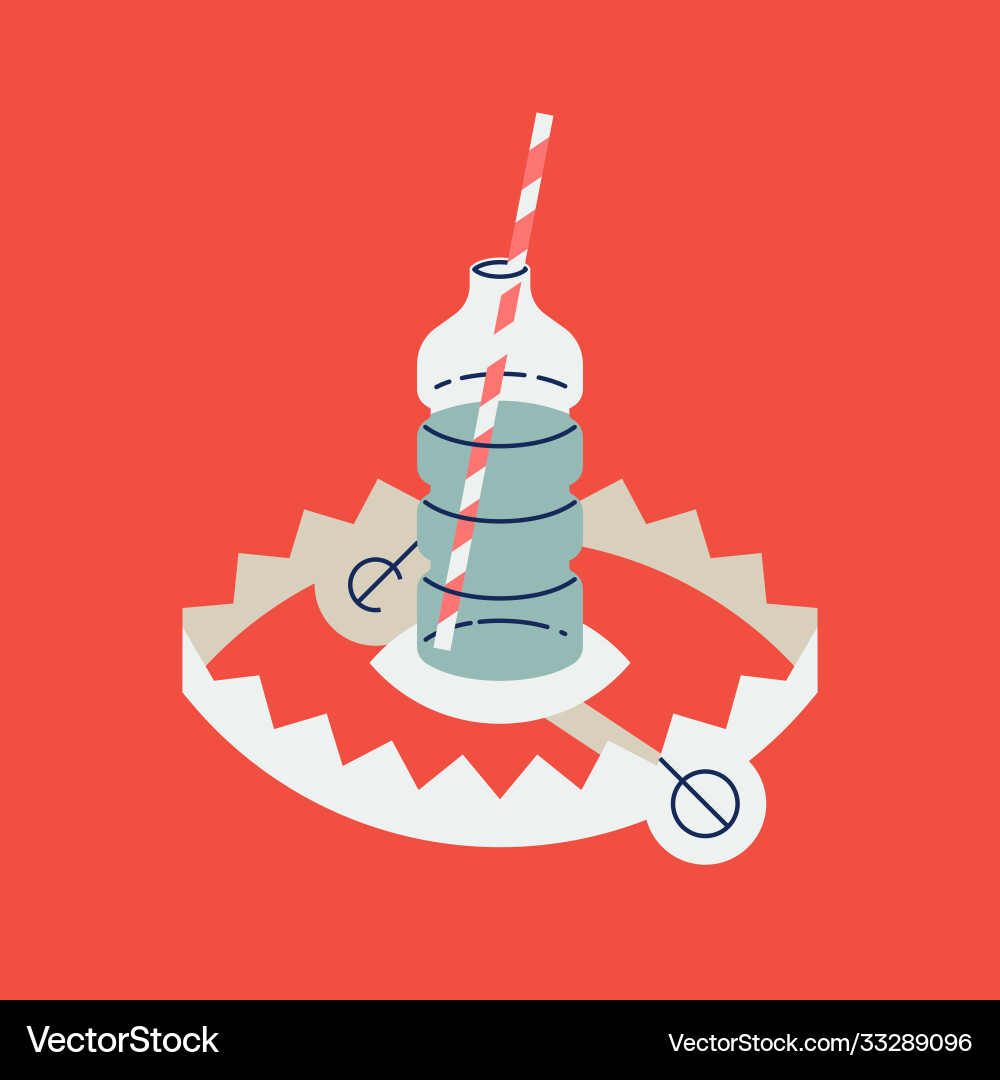 Thirst trap metaphorical with bottle water Vector Image