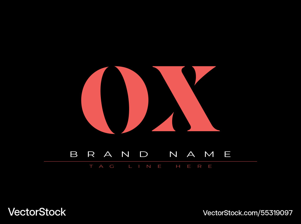 Abstract letter ox minimal logo design template Vector Image