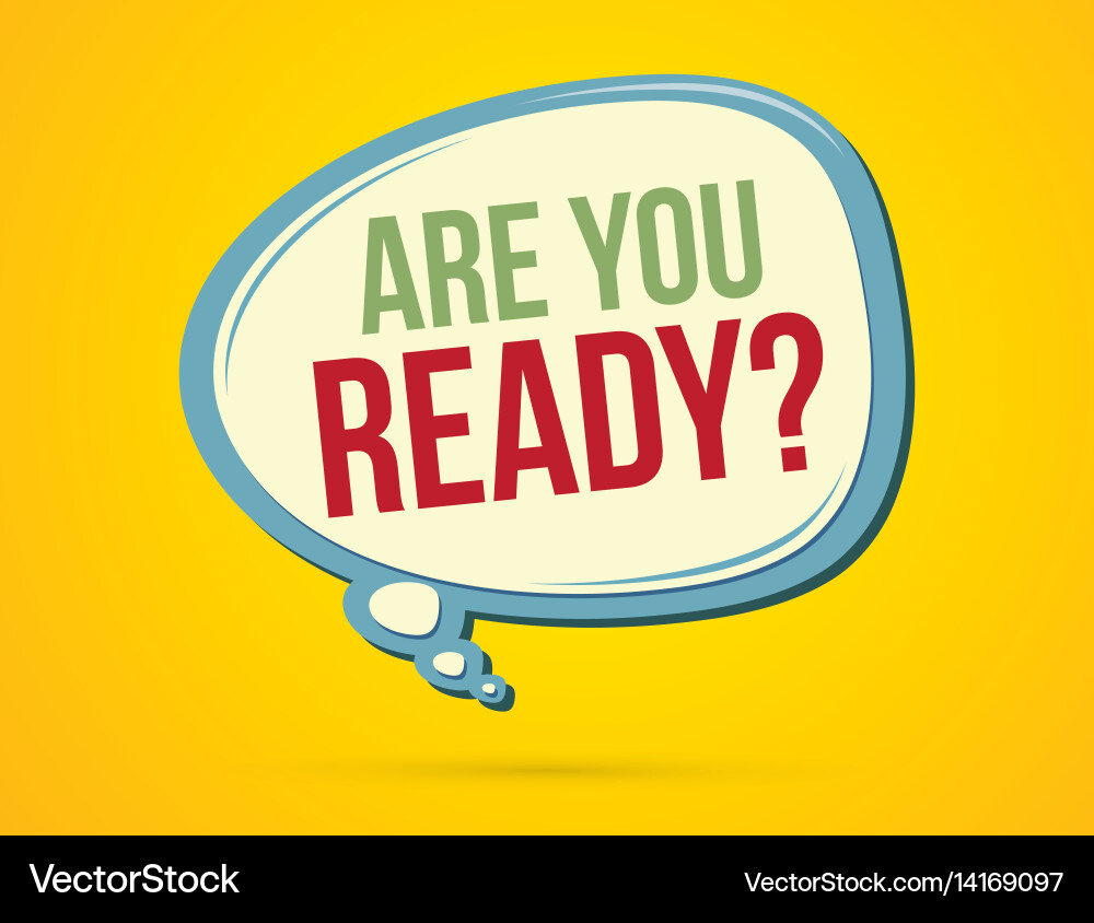 Are you ready text in balloons Royalty Free Vector Image