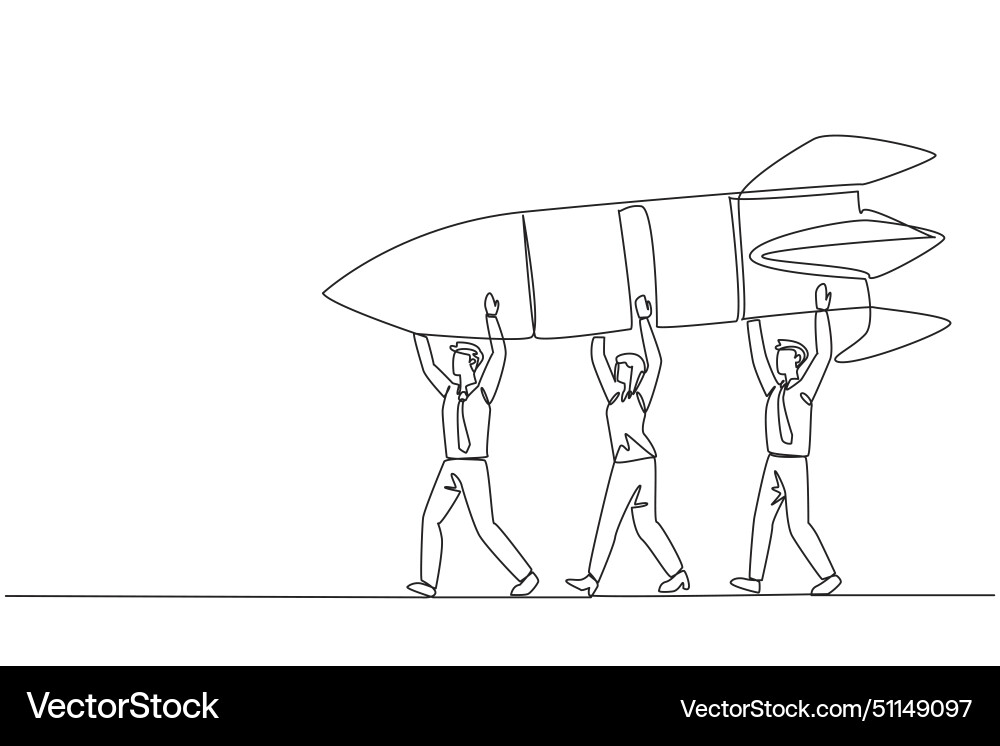 Continuous one line drawing a group Royalty Free Vector