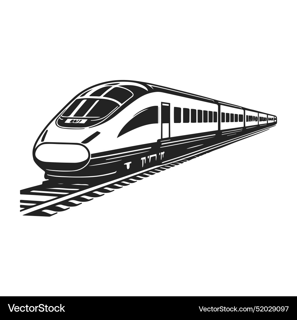 Electric train railway silhouette high quality Vector Image
