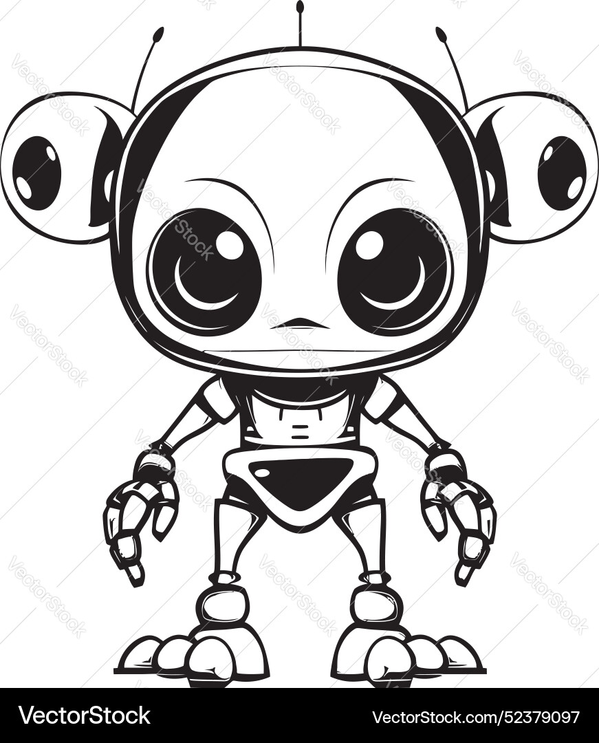 Galactic guardians emblematic alien robot symbol Vector Image