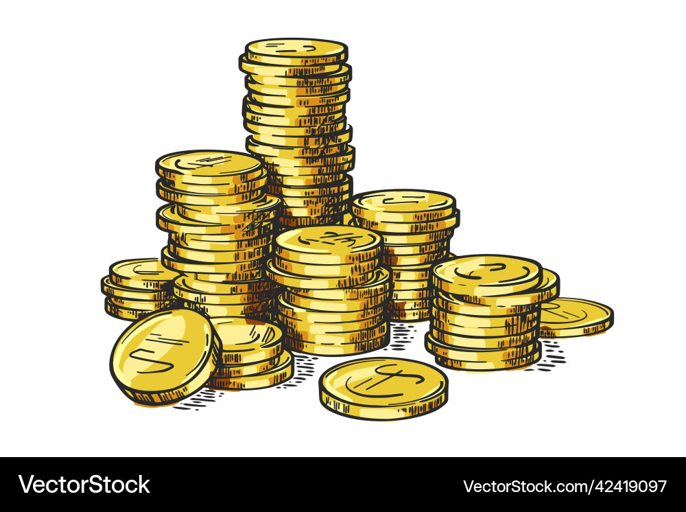 Money coin color Royalty Free Vector Image - VectorStock