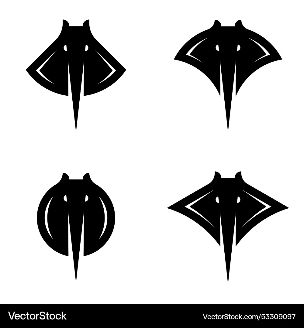 Set of stingray logo Royalty Free Vector Image