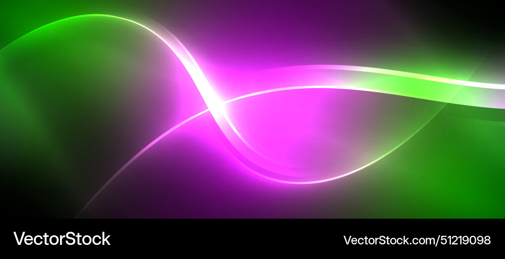 A purple and green wave on black background Vector Image