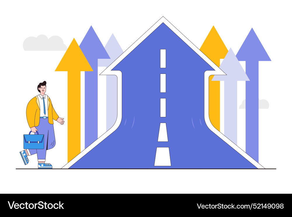 Career path road to success start job development Vector Image