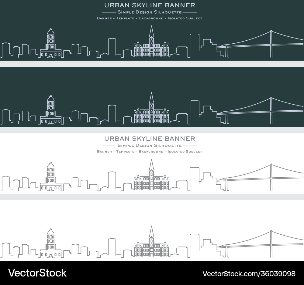 City Skyline Single Line Profile Royalty Free Vector Image