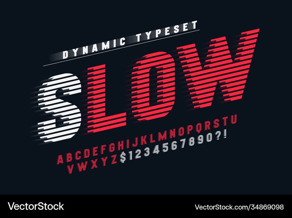 Dynamic alphabet design letters Royalty Free Vector Image