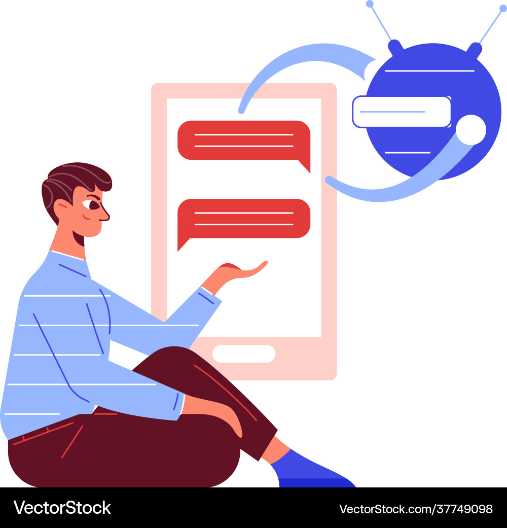 Flat chatbot Royalty Free Vector Image - VectorStock