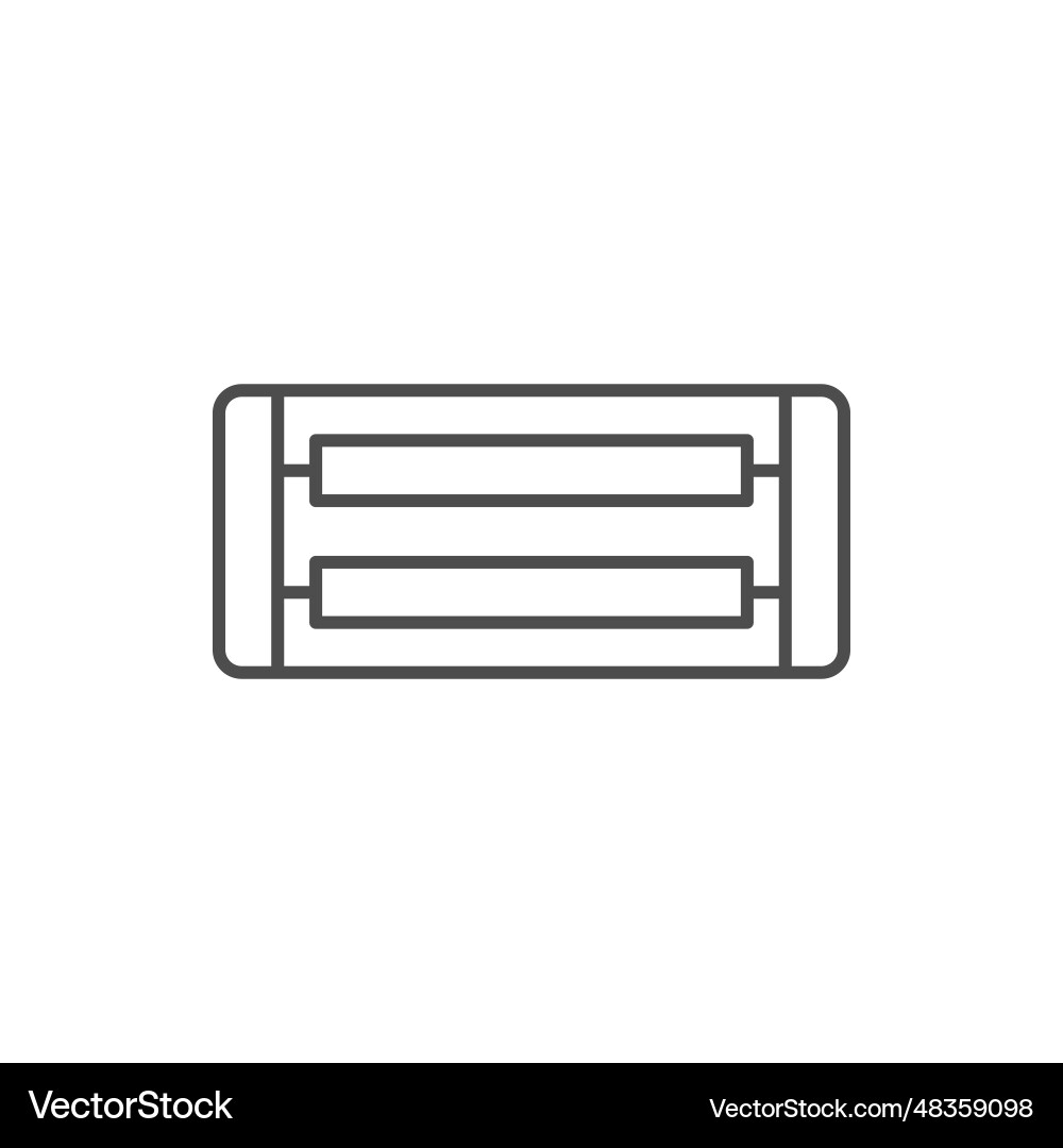 Fluorescent lamp line outline icon Royalty Free Vector Image