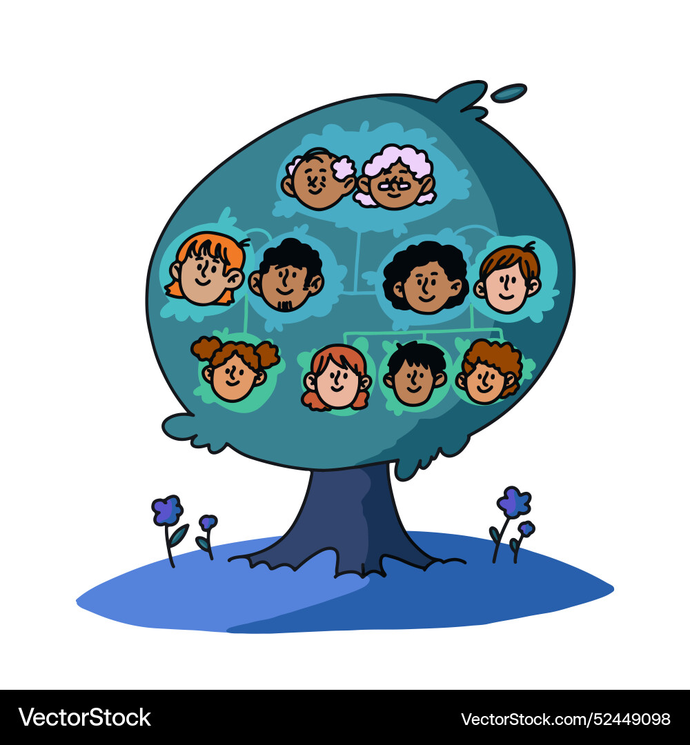 Hand drawn family tree Royalty Free Vector Image