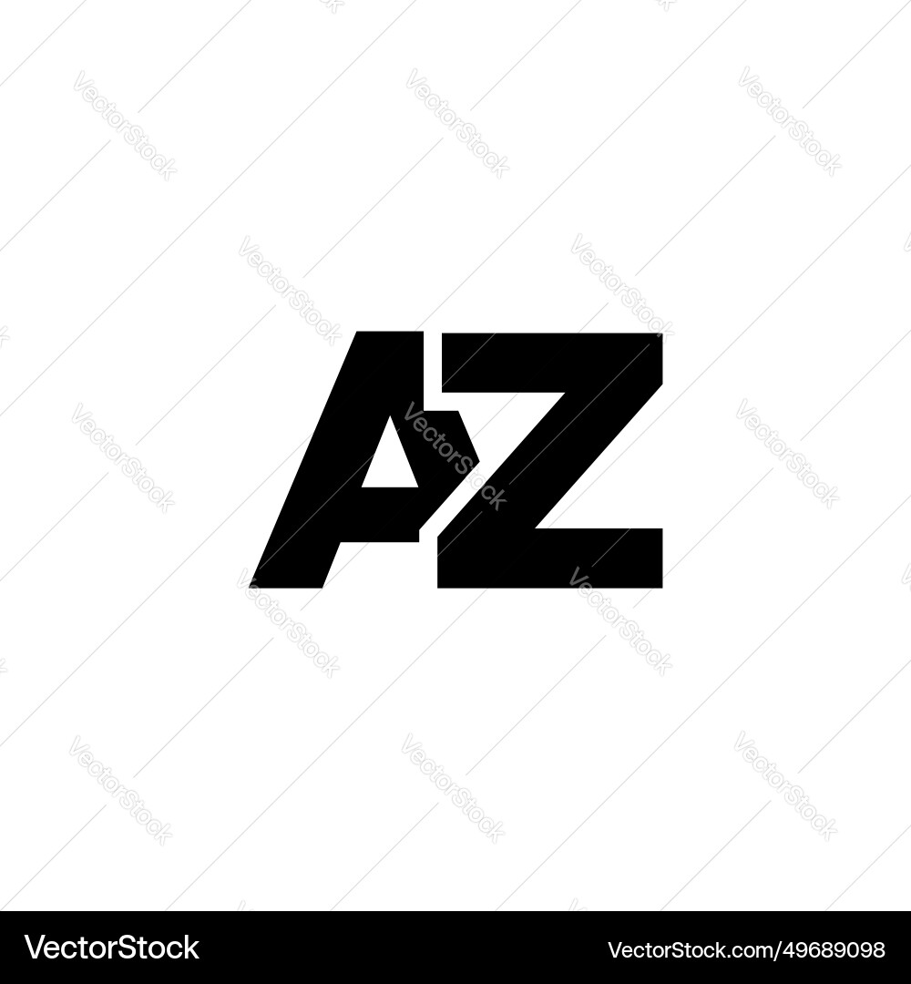 Letter a and z az logo design template minimal Vector Image