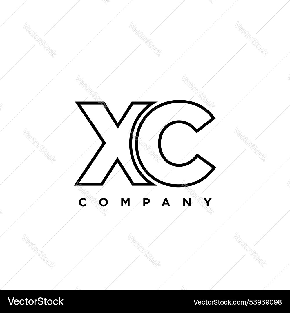 Letter x and c xc logo design template minimal Vector Image