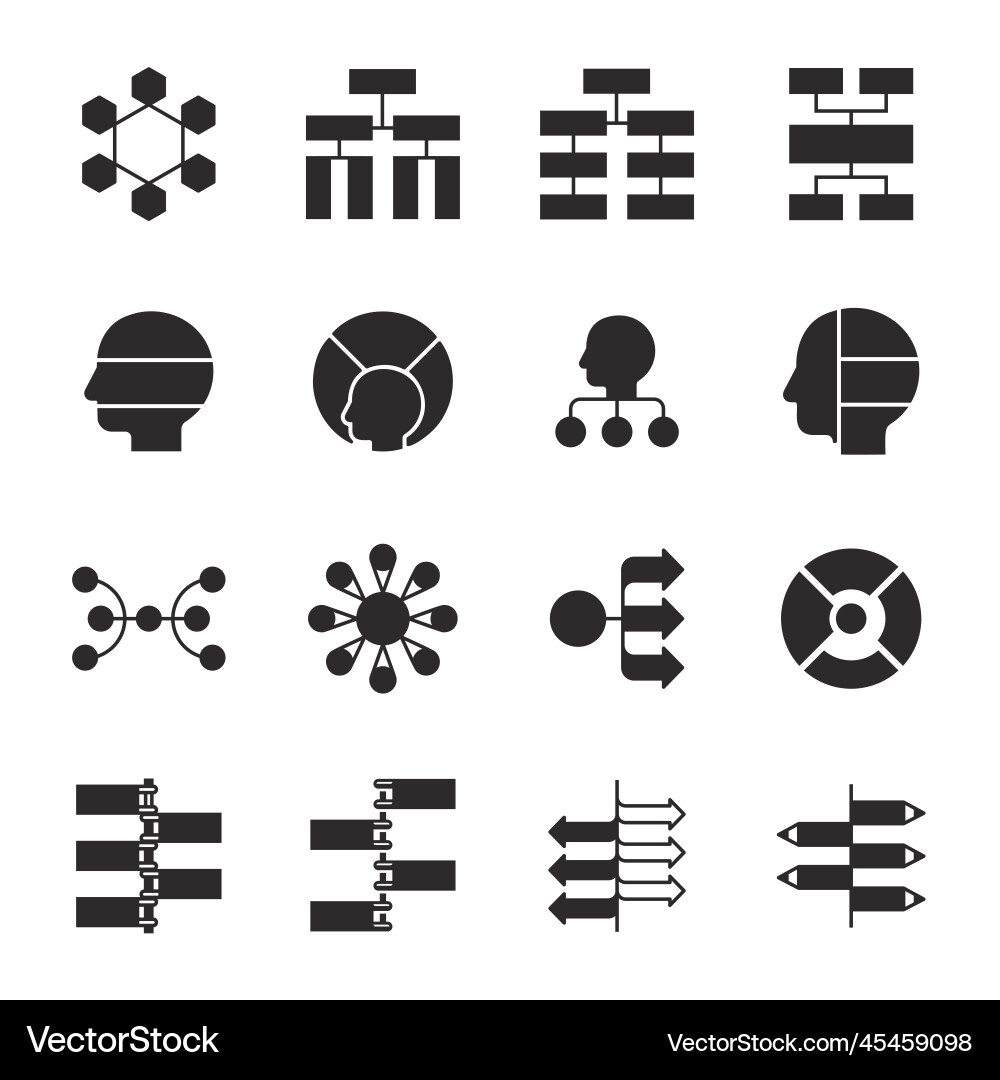 Modern mind map infographic template flat Vector Image