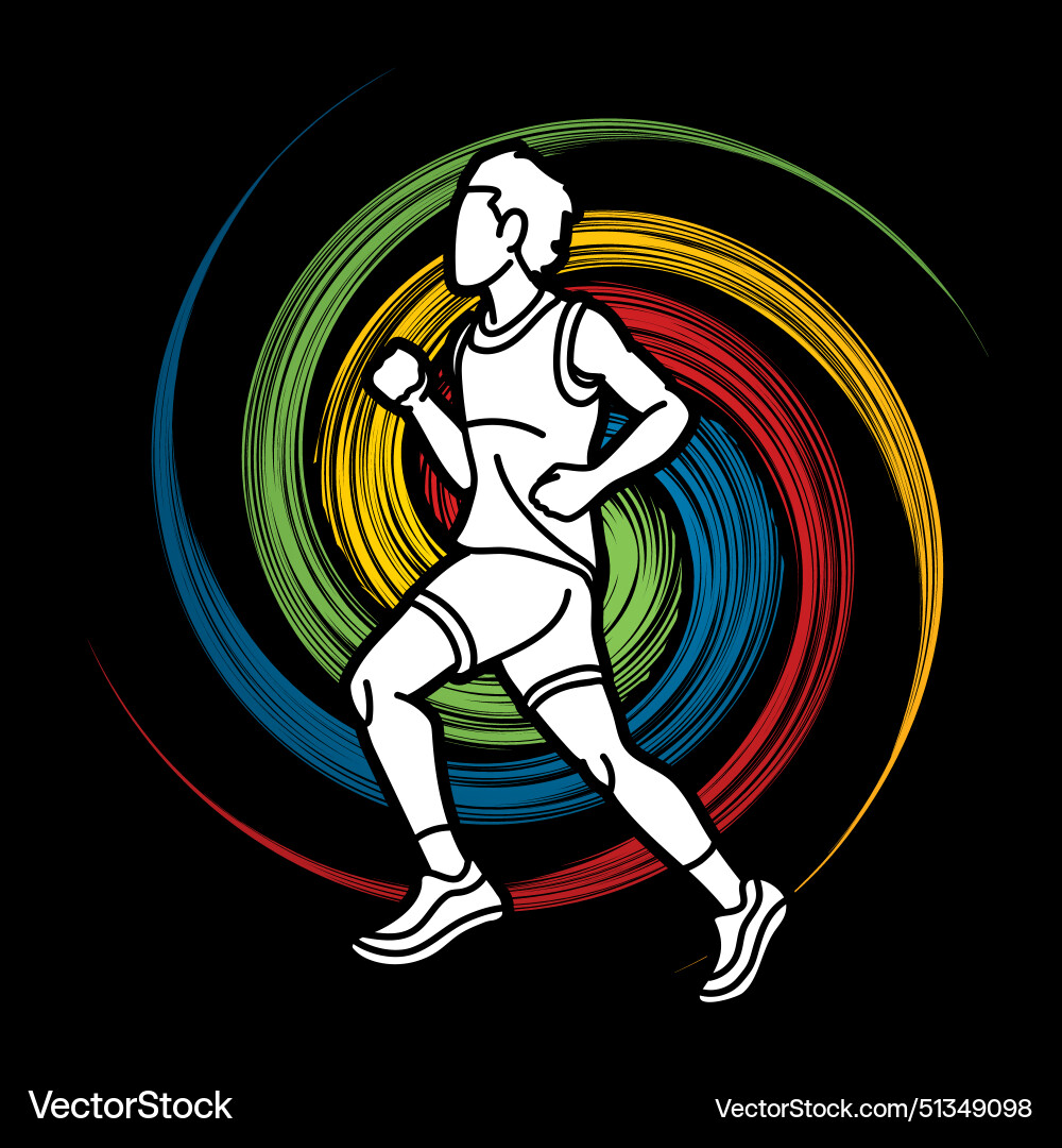 Running action movement marathon runner Royalty Free Vector