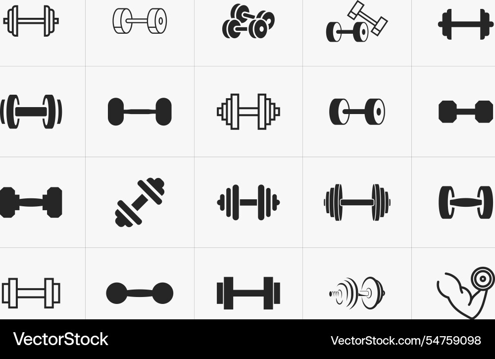 Set of dumbbell icons Royalty Free Vector Image