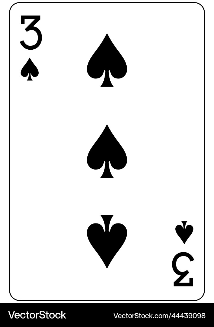 Three of spades Royalty Free Vector Image - VectorStock