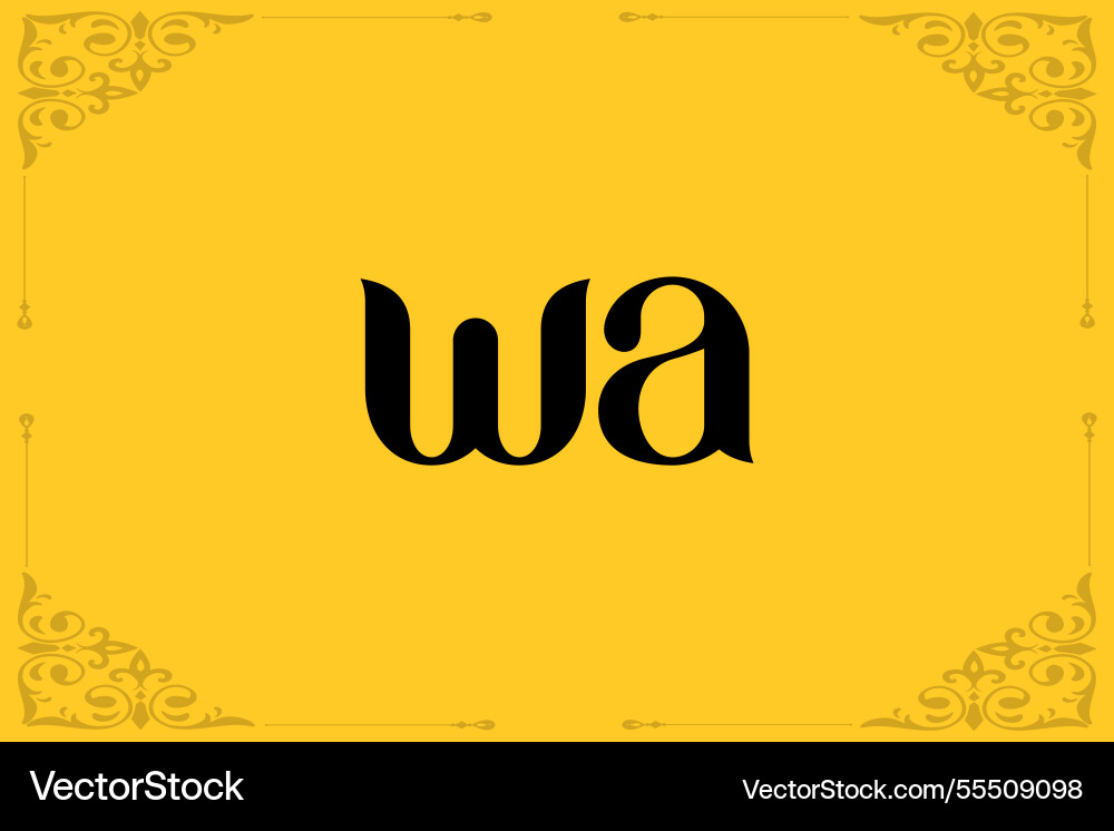 Wa abstract luxury logo Royalty Free Vector Image