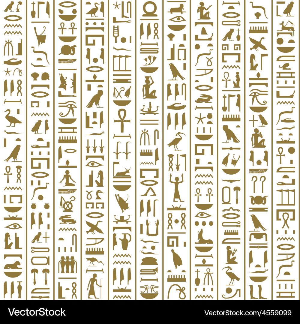 Ancient Egyptian Hieroglyphs Royalty Free Vector Image
