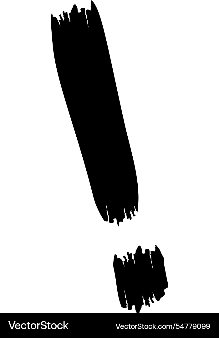 Black exclamation mark brush stroke Royalty Free Vector