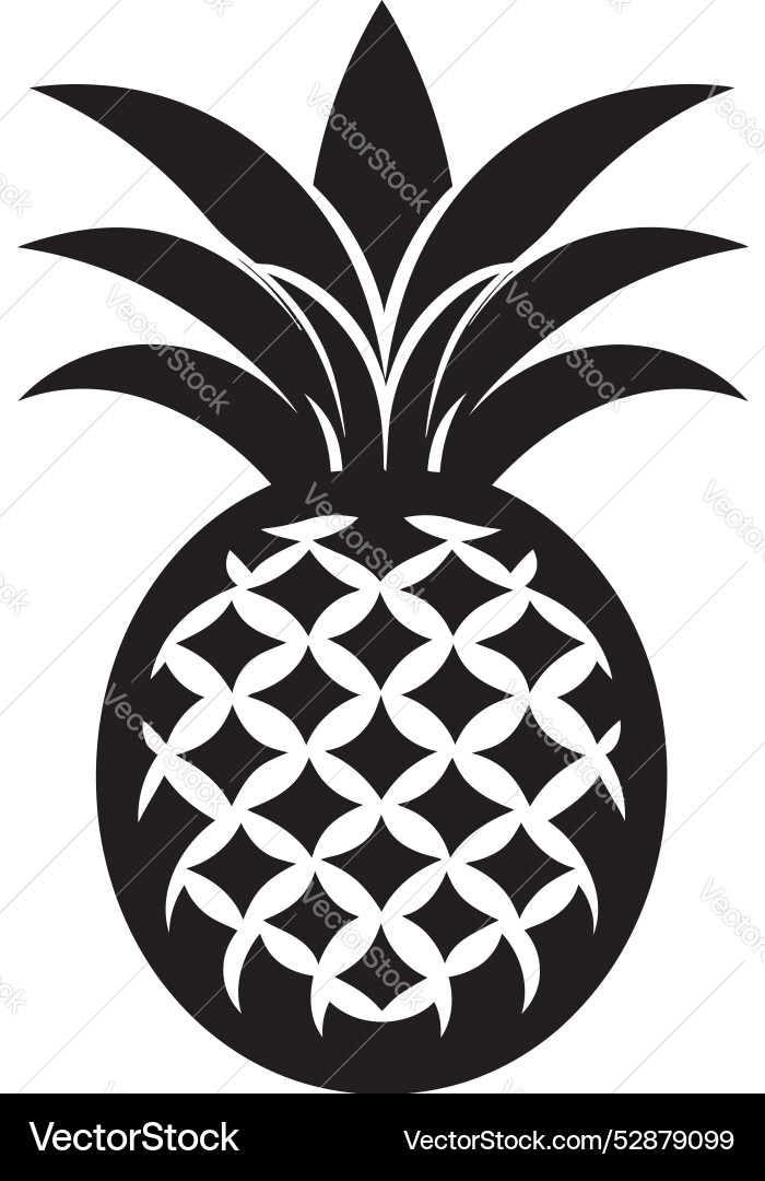 Black pineapple elegance noir symbol Royalty Free Vector