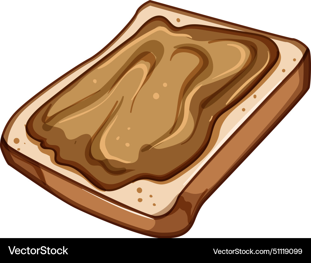 Bread toast jam cartoon Royalty Free Vector Image