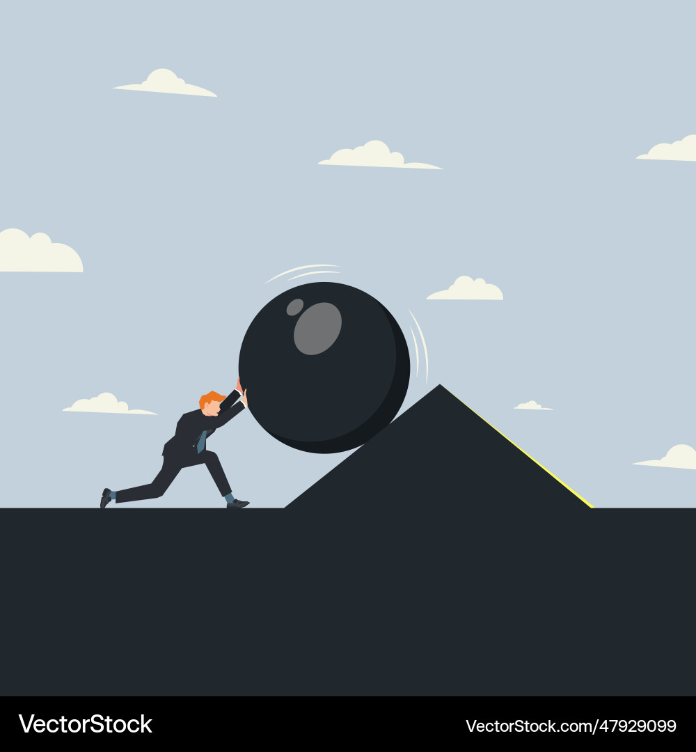 Businessman Overwhelmed by Problems Royalty Free Vector