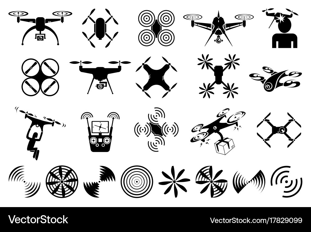 Drones and quadcopters Royalty Free Vector Image