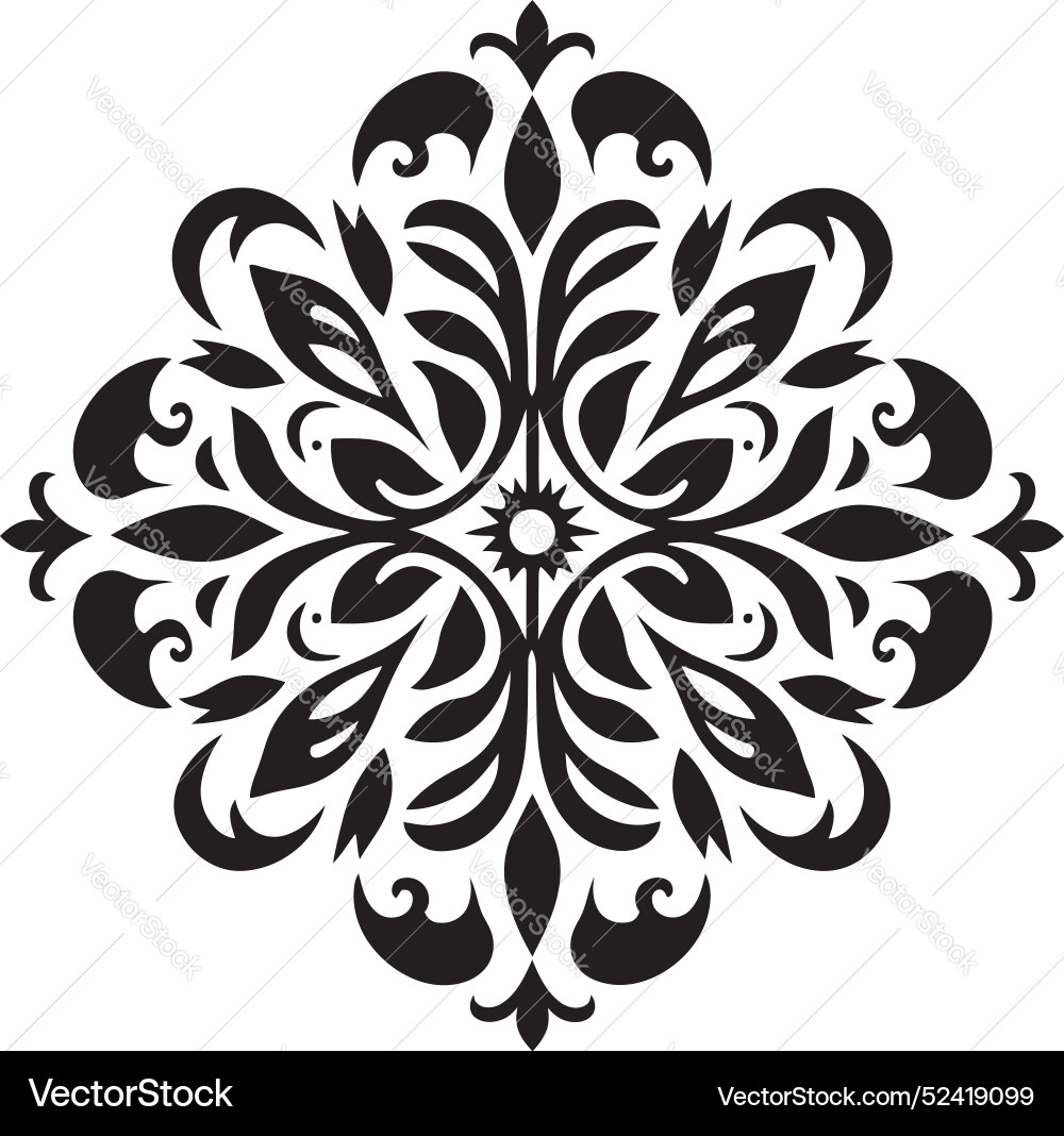 Elegant simplicity black logo icon refined decor Vector Image