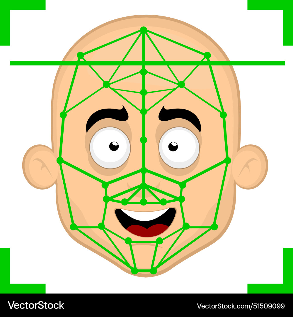 Face man facial recognition Royalty Free Vector Image