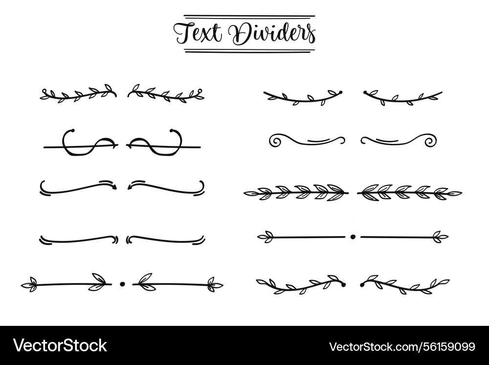 Hand drawn nature text divider for text layout Vector Image