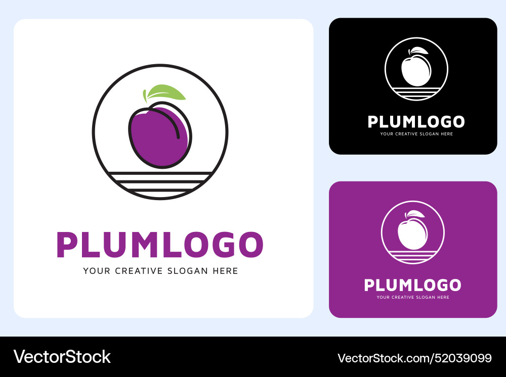 Modern plum logo design template Royalty Free Vector Image