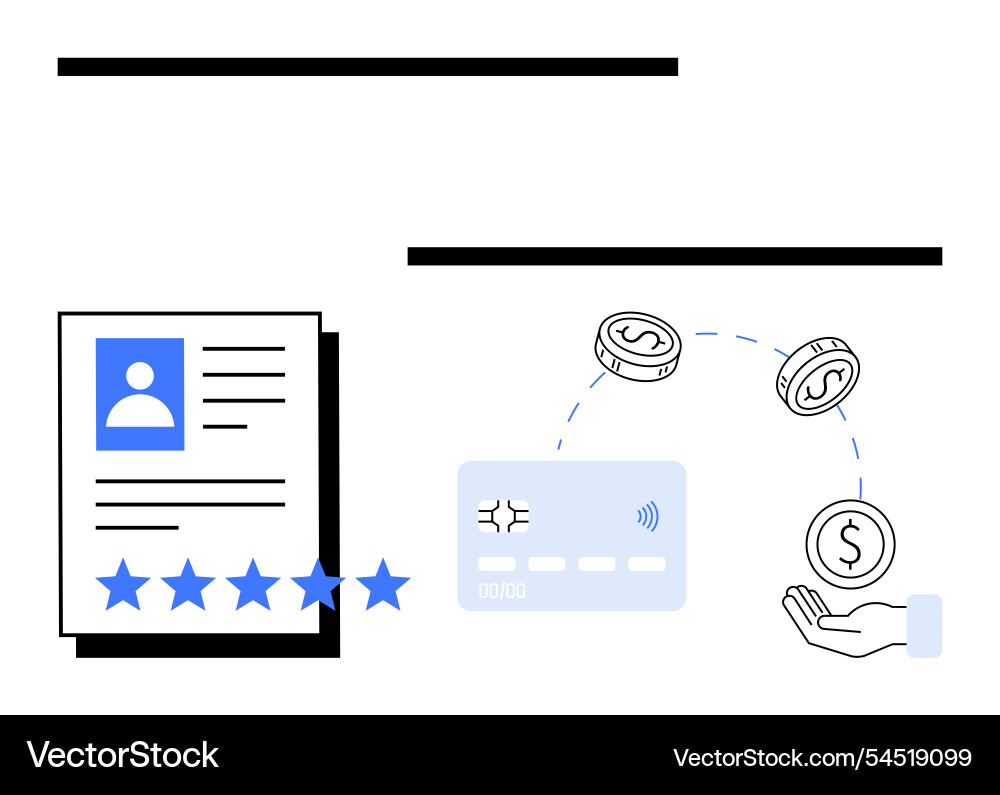 Professional profile document with rating stars Vector Image