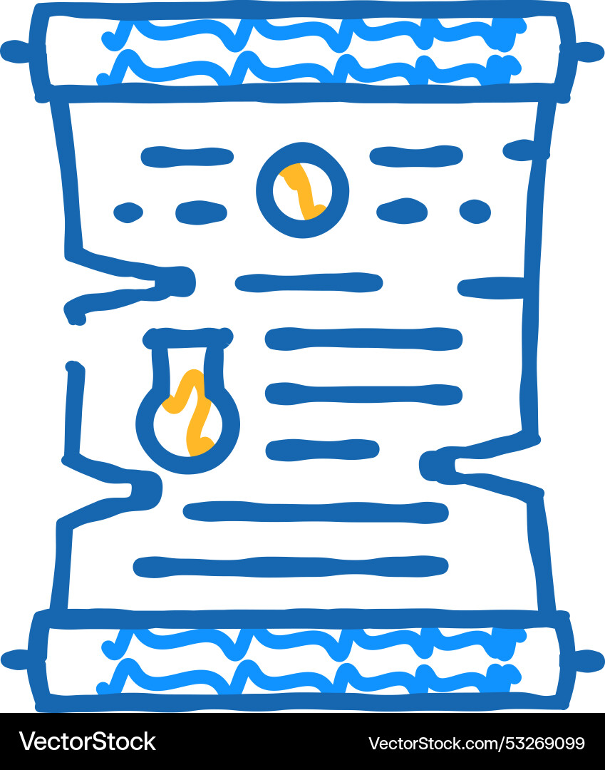 Scroll with magic spell icon doodle Royalty Free Vector