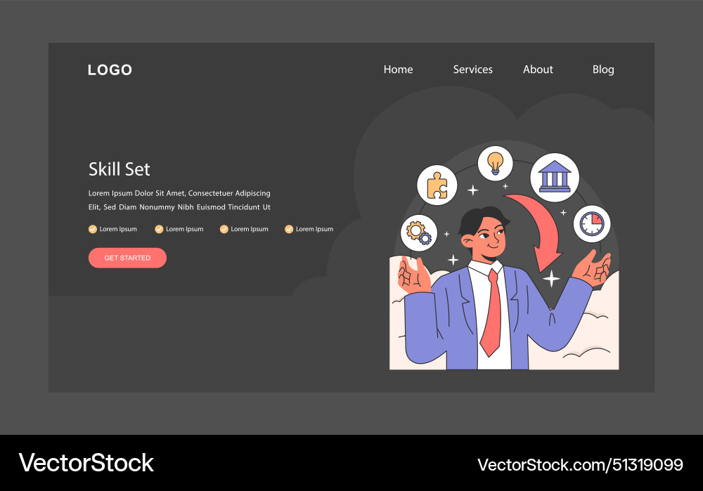 Skill set a professional juggles multiple skills Vector Image