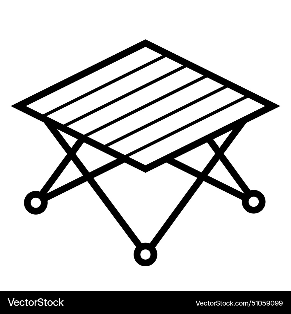 Tourist folding table icon travel camping Vector Image