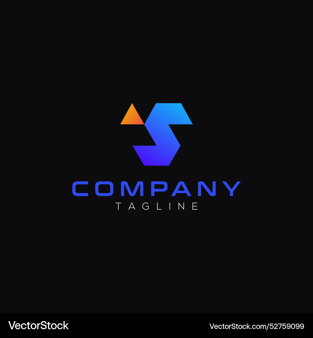 Ts lettering modern geometric logo design Vector Image