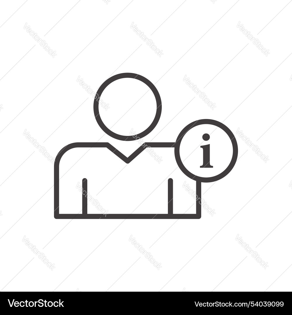 User info stroke icon in black Royalty Free Vector Image