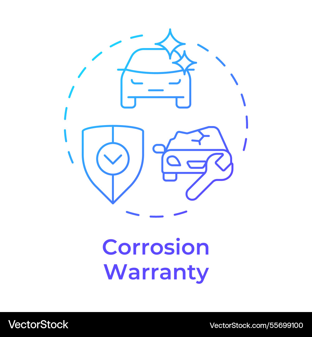 Corrosion warranty blue gradient concept icon Vector Image