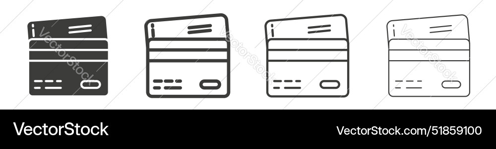 Credit card icon set Royalty Free Vector Image
