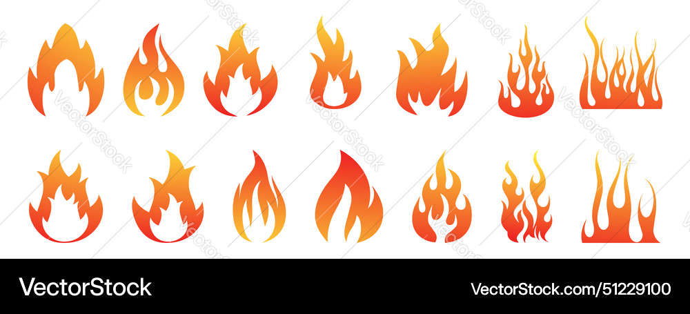 Fire flame symbol bonfire silhouette logotype Vector Image