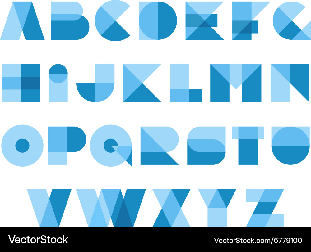 Geometric shapes font alphabet overlay transparent